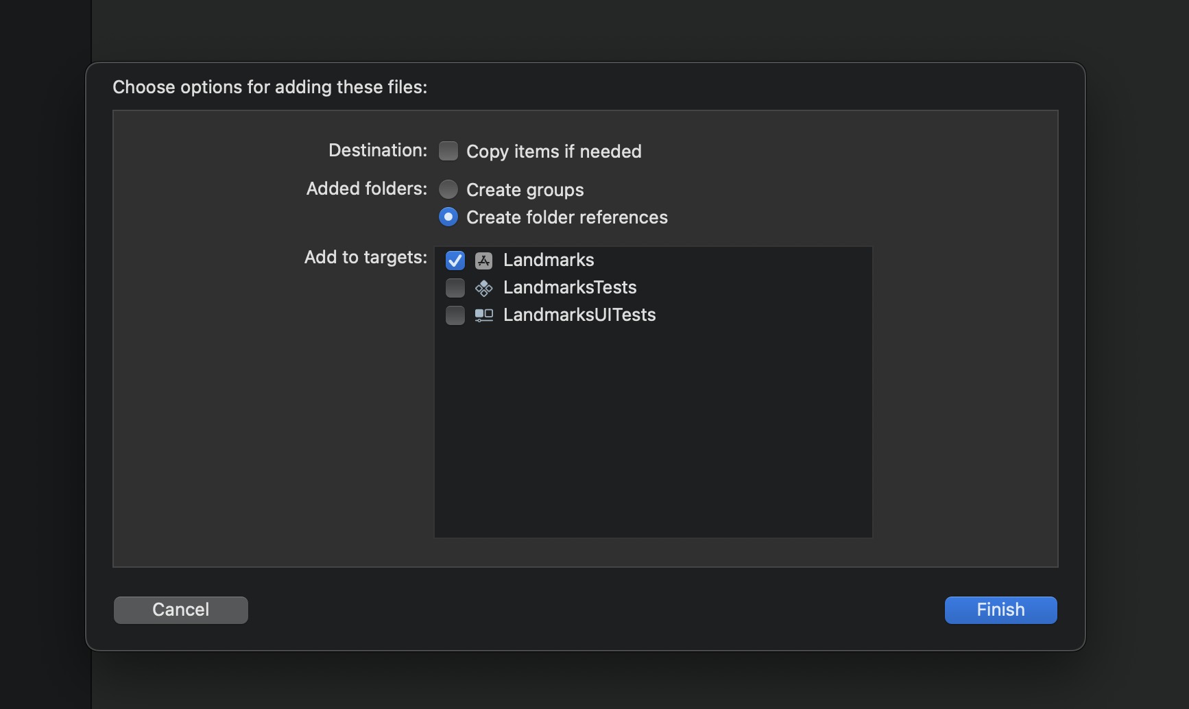ファイルを追加する時の Copy items if needed とは？ | ホットドッグヴィレッジ